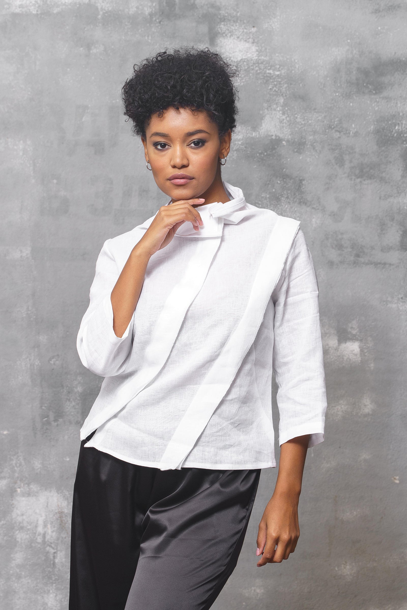 White Linen Avant Garde Top for Women – FollowMeFs